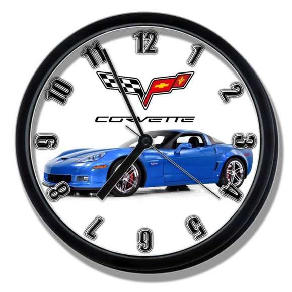 Clock | Wall Decor | Chevrolet Corvette C6 Blue Wall Clock New | Poshmark